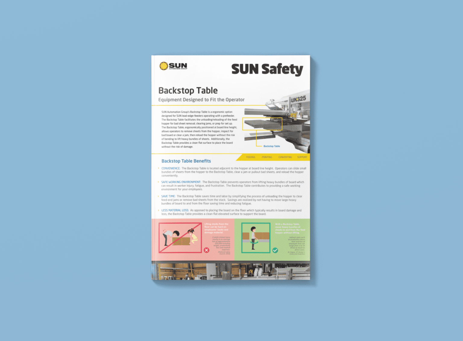 Backstop Table Brochure - SUN Automation Group®